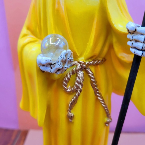 Art | Santa Muerte Yellow Statue 12holy Death Grim Reaper Money Stand ...